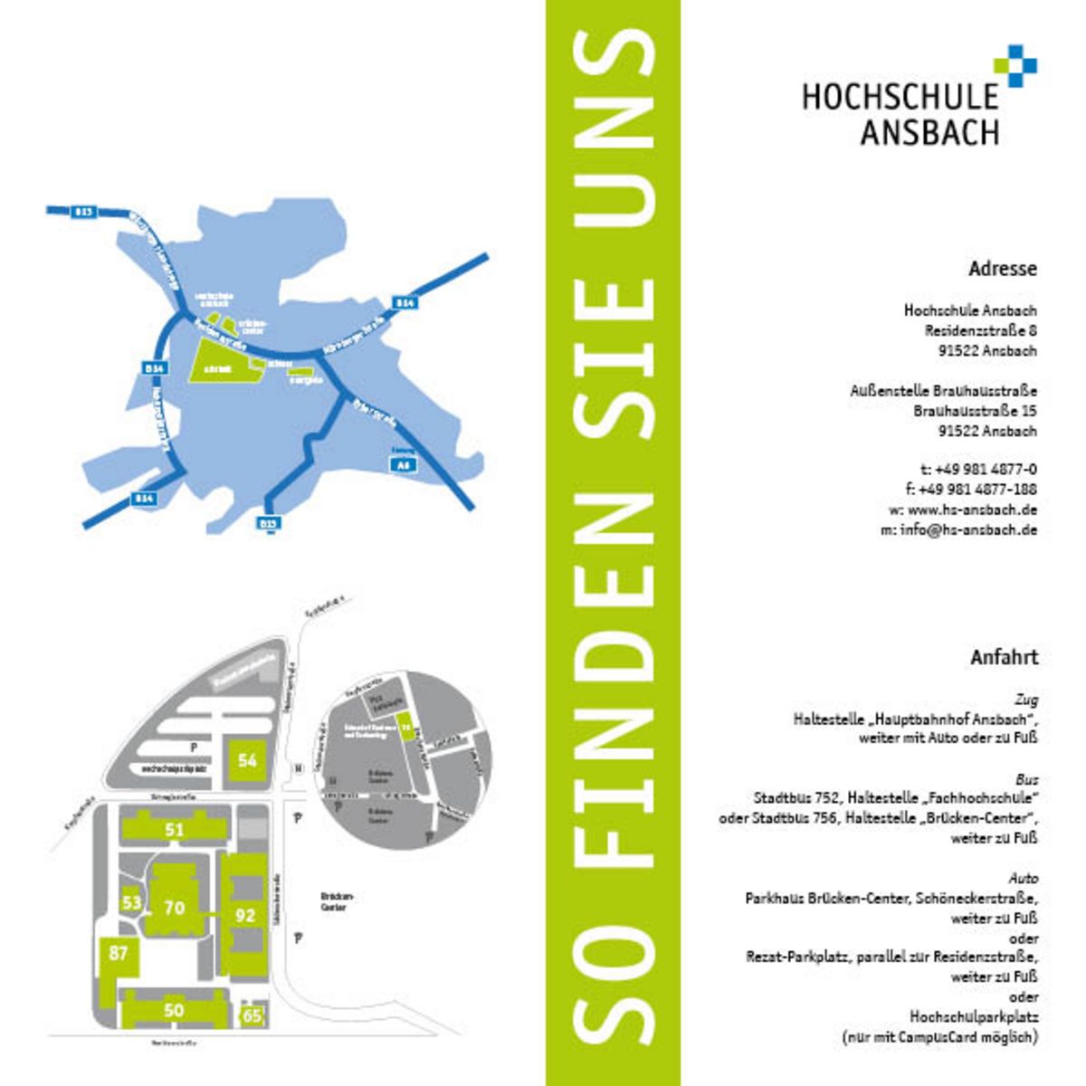 Anfahrt | Hochschule Ansbach